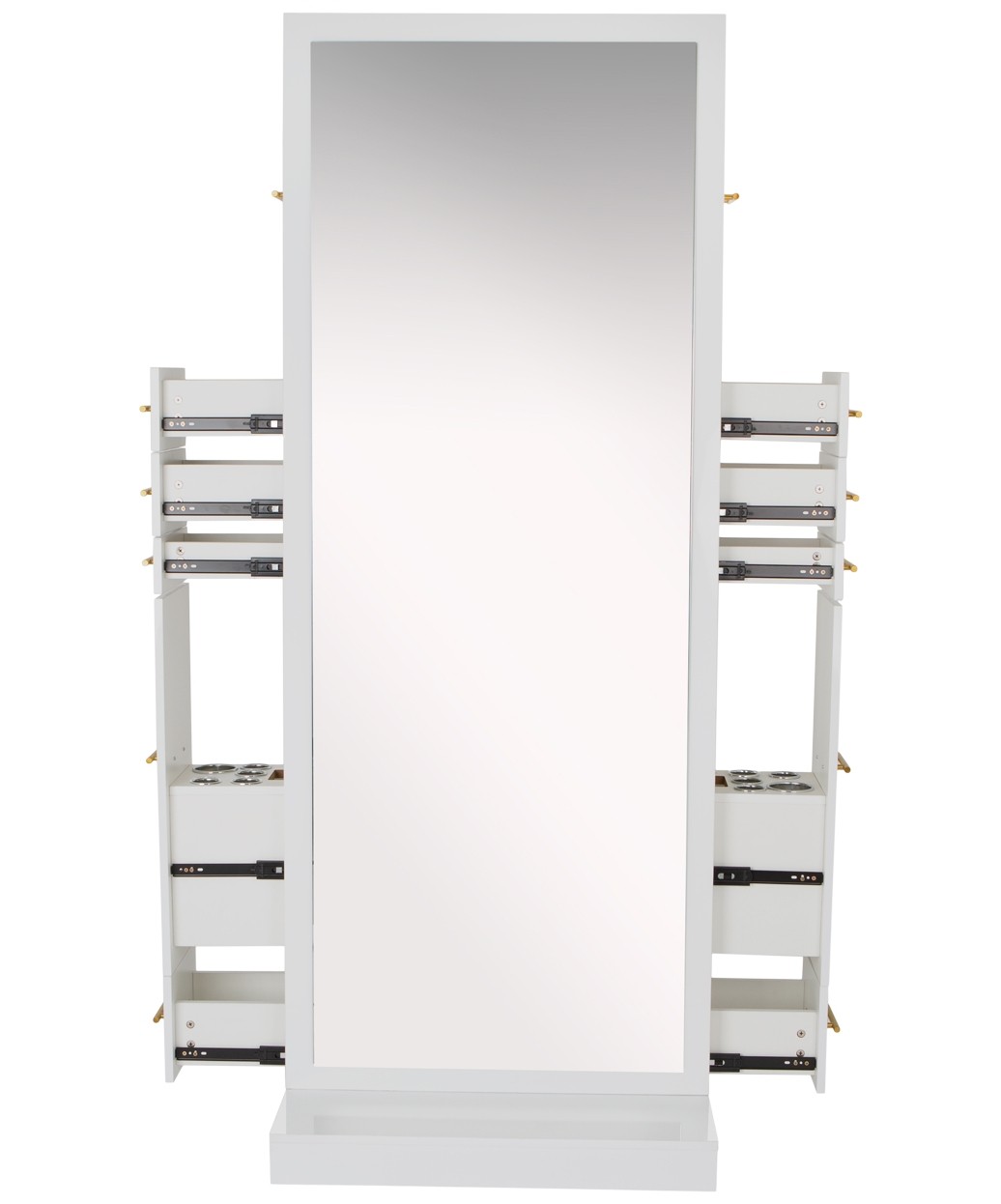 Modena Double Sided Styling Station w/ Full Length Mirror Hidden Wheels ...
