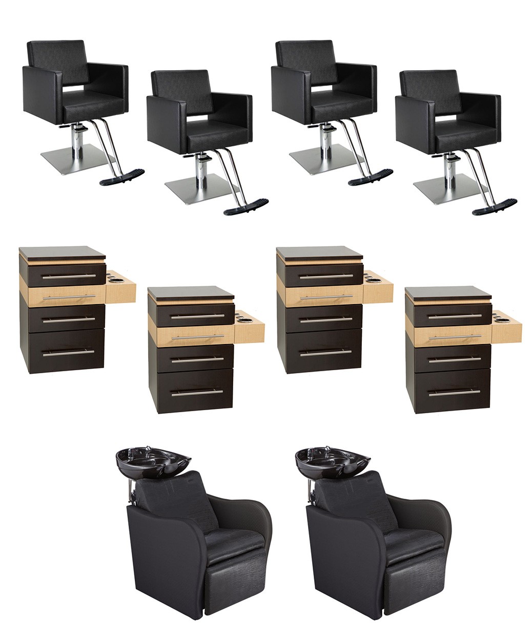 4 Operator Bali Hanger Salon Furniture Package With Wall Mounted ...