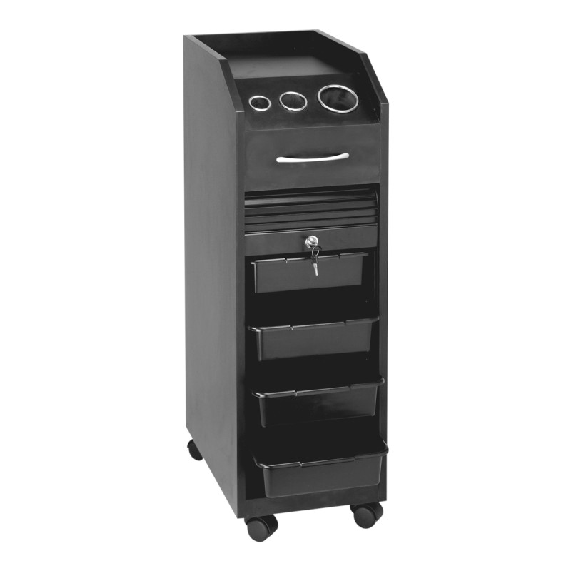 Opal Portable Hair Styling Station and Storage Cart Cabinet with Wheels ...
