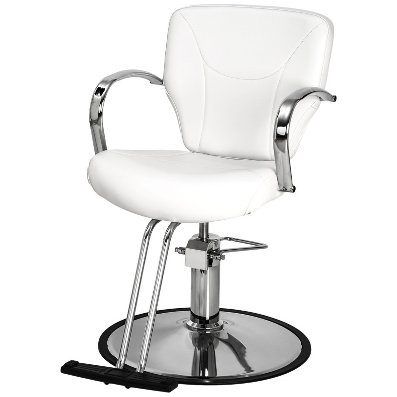 Arctic Salon Styling Chair with Bright White Vinyl & Sleek Modern ...
