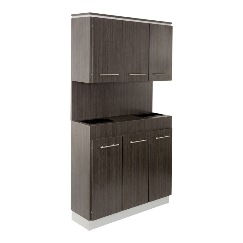 Bali Shampoo BackBar Storage Cabinet With Hamper For Professional Salon ...