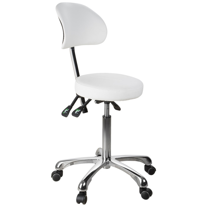 Silver Fox 1025B Adjustable Round Stool w/ Back | Buy-Rite Beauty