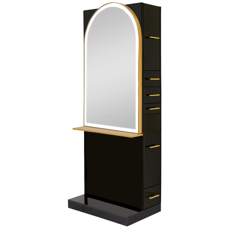 Milan Ultra Single Sided LED Styling Station w/ Shelf | Buy-Rite Beauty