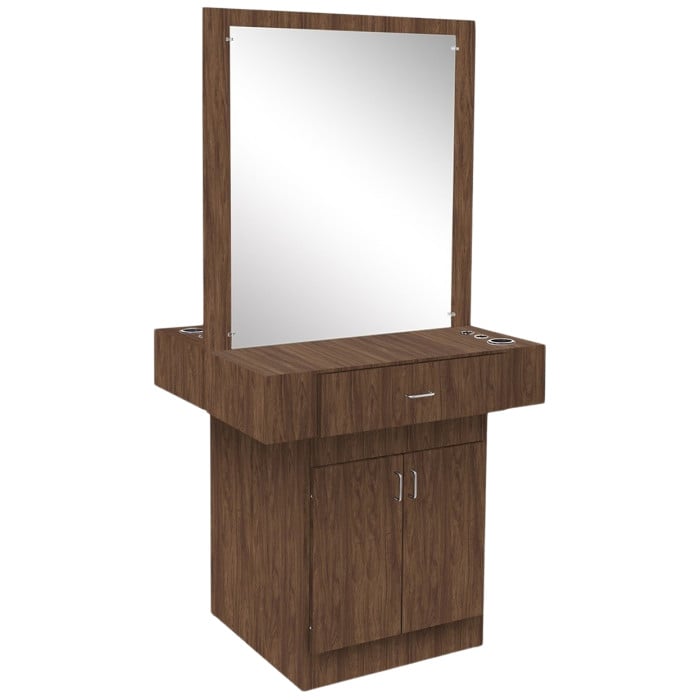 Milan Double Sided Styling Station with Shelf Full Length Mirror Hidden ...