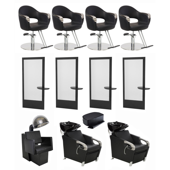 4 Operator Basic Professional Barber Furniture Package for Barbershops ...
