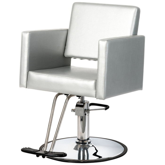Atlas Salon Styling Chair with Black Metal Frame Black Vinyl and ...