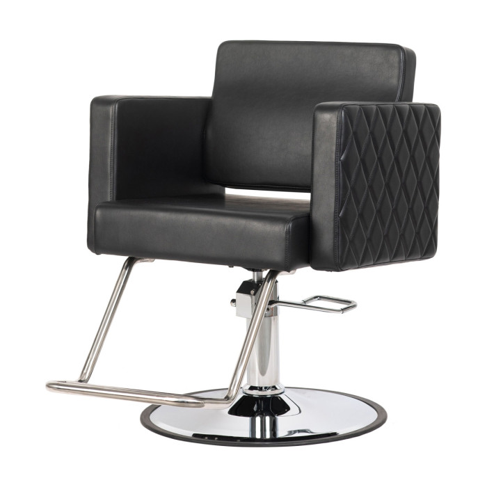 Atlas Salon Styling Chair with Black Metal Frame Black Vinyl and ...