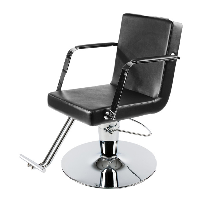 Victoria Salon Styling Chair with Gold Metal Frame & Black Vinyl Extra ...
