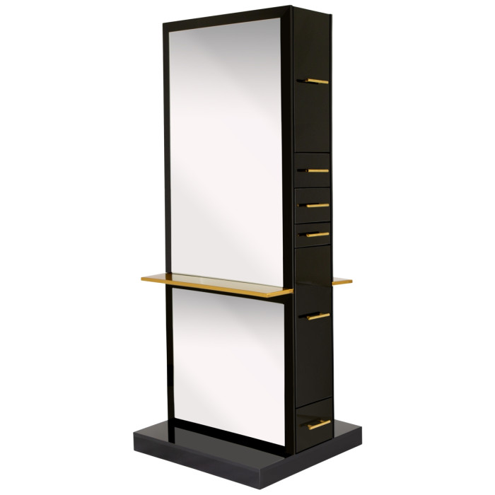 Pibbs Lumina LED Double Sided Styling Station 9110-B2B w/ Full Length Mirrors Dimmable LED Light ...