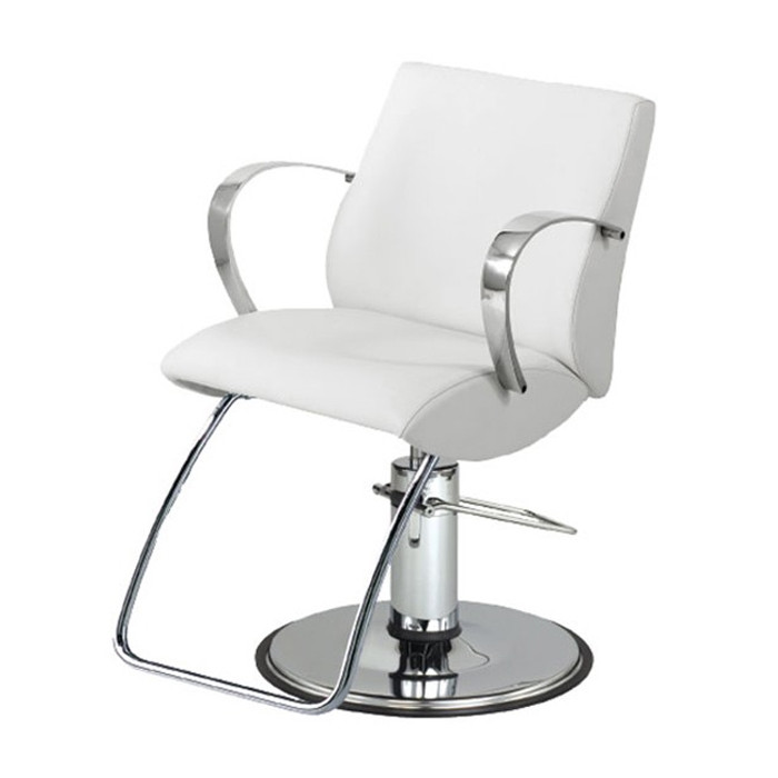 Arctic Salon Styling Chair with Bright White Vinyl & Sleek Modern ...