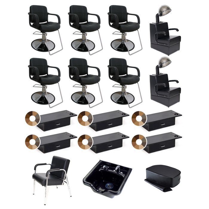 4 Operator Basic Professional Barber Furniture Package for Barbershops ...