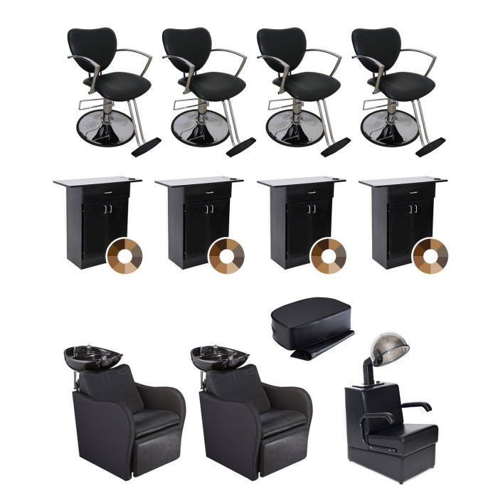 1 Operator Basic Salon Furniture & Equipment Package With Chairs ...