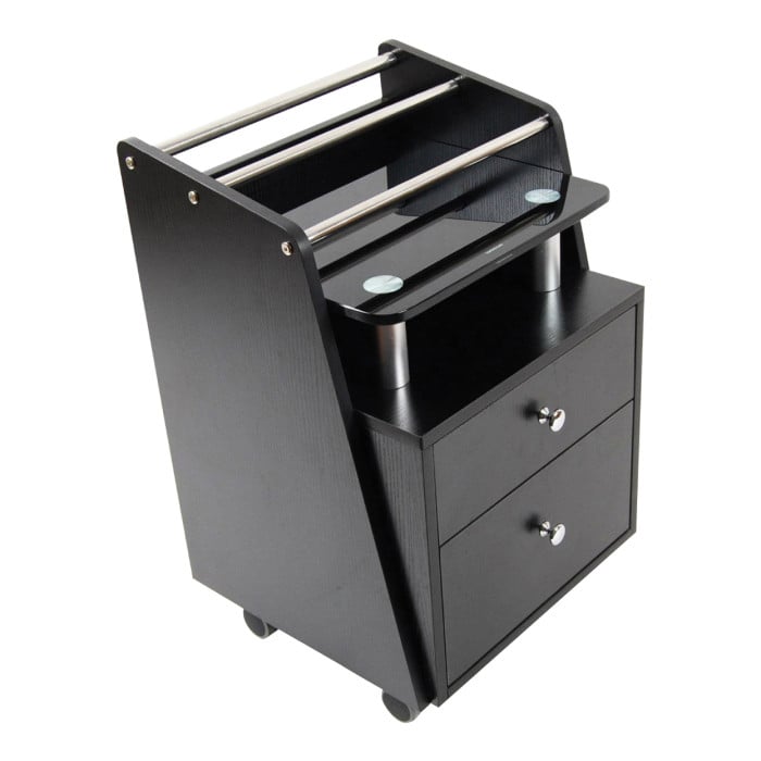 J&A Wood Top Pedicure Cart / Trolley with Wheels Storage and Work Top ...