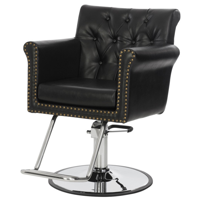 Atlas Salon Styling Chair with Black Metal Frame Black Vinyl and ...