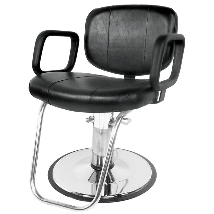 Arctic Salon Styling Chair with Bright White Vinyl & Sleek Modern ...