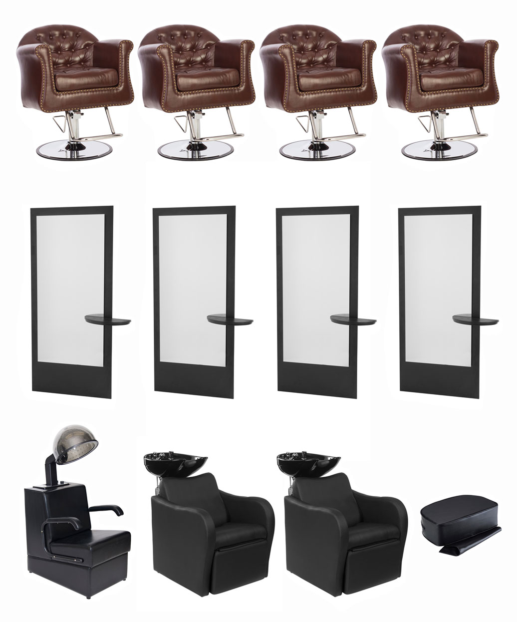4 Operator Brooklyn & Allegro Salon Furniture & Equipment Package with ...