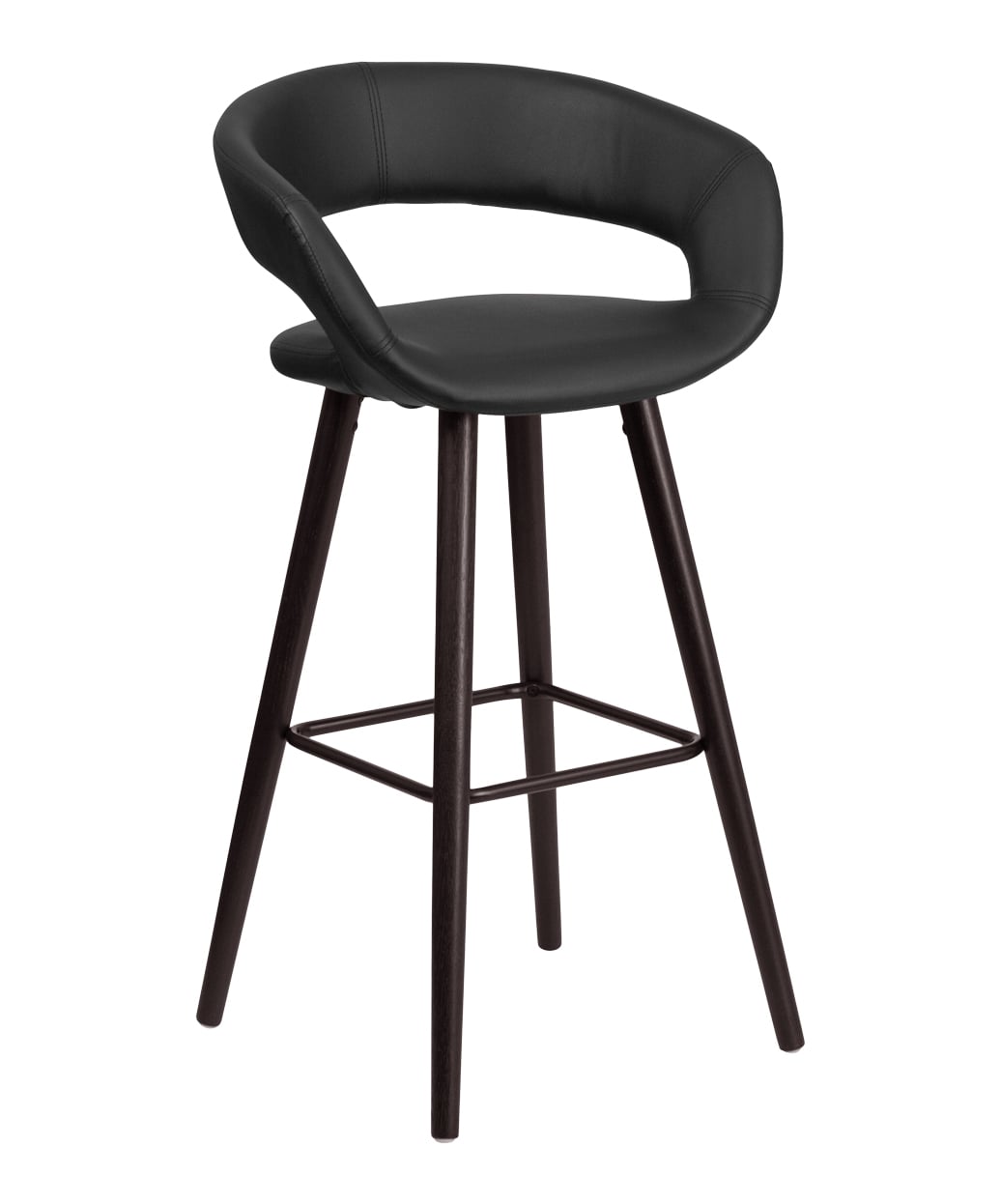 Brynn Contemporary Vinyl Salon Stool with Chrome Base and Low Back ...