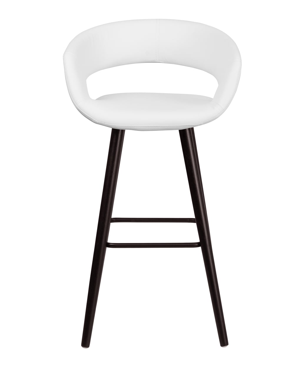 Brynn Contemporary Vinyl Salon Stool with Chrome Base and Low Back ...