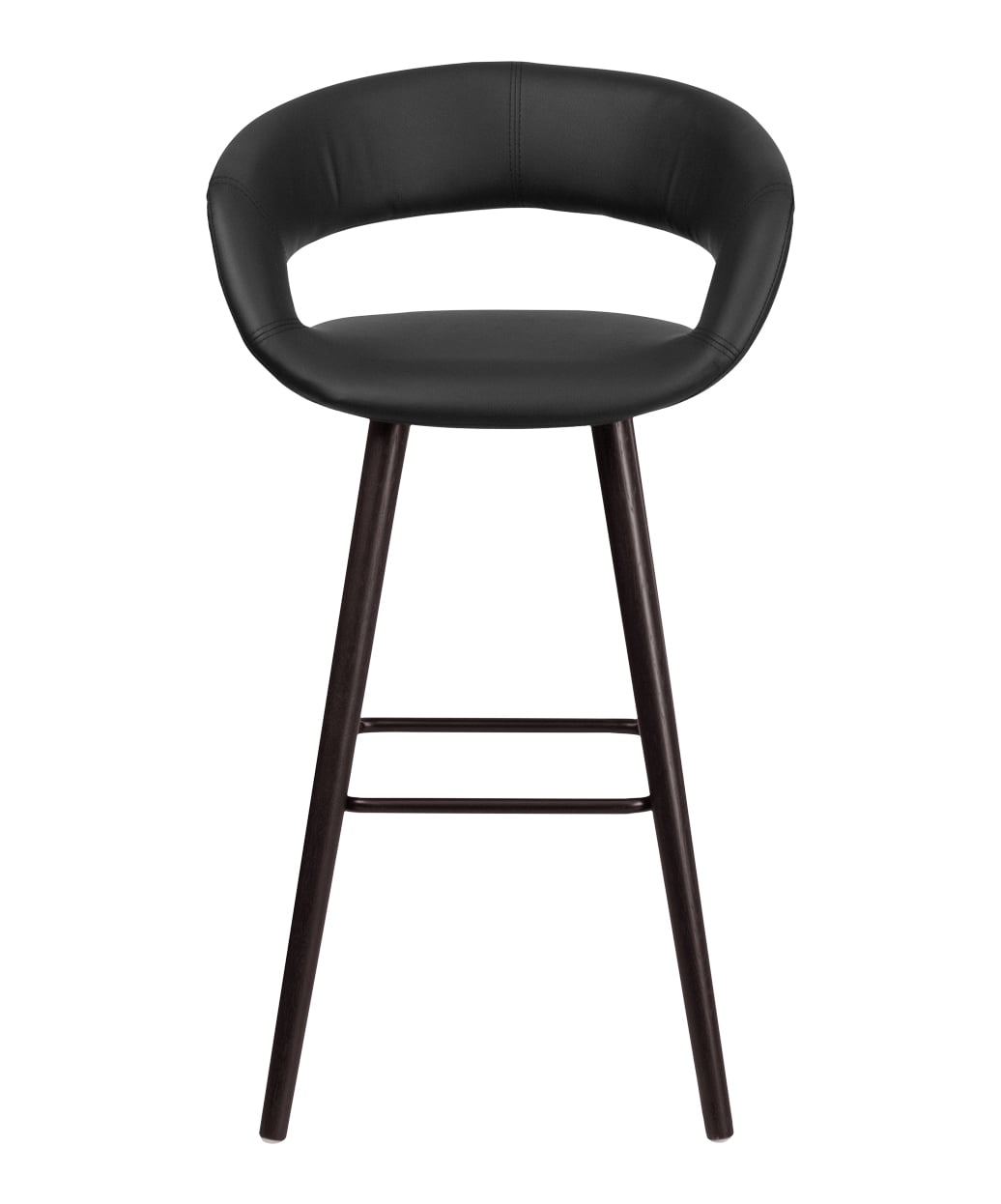 Brynn Contemporary Vinyl Salon Stool with Chrome Base and Low Back ...