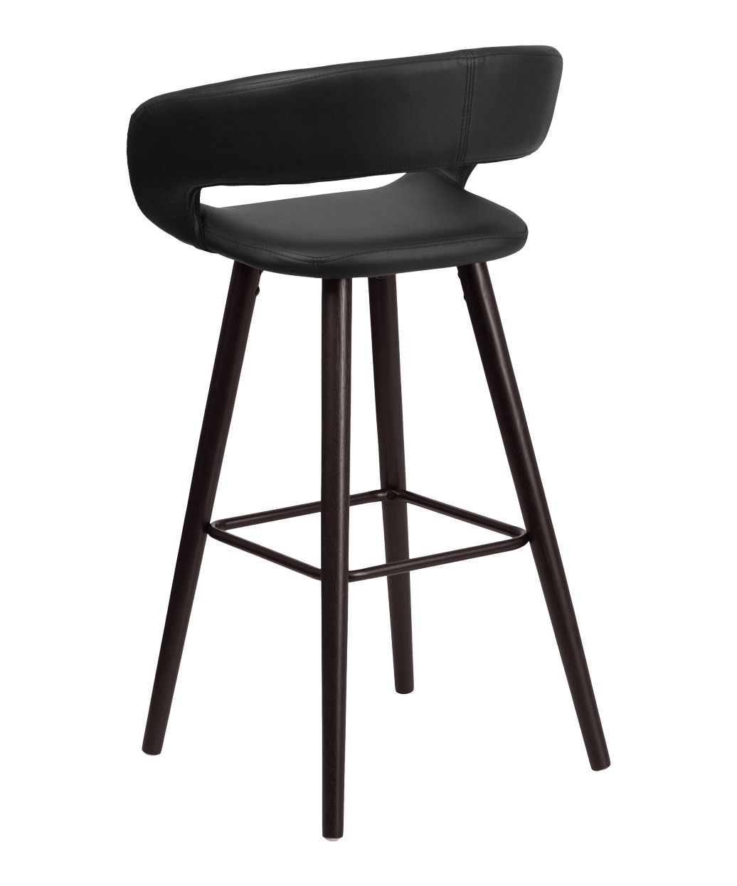 Brynn Contemporary Vinyl Salon Stool with Chrome Base and Low Back ...