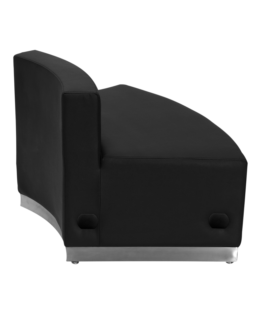 Black Leather Convex Salon Reception Chair with Line Stitching and ...