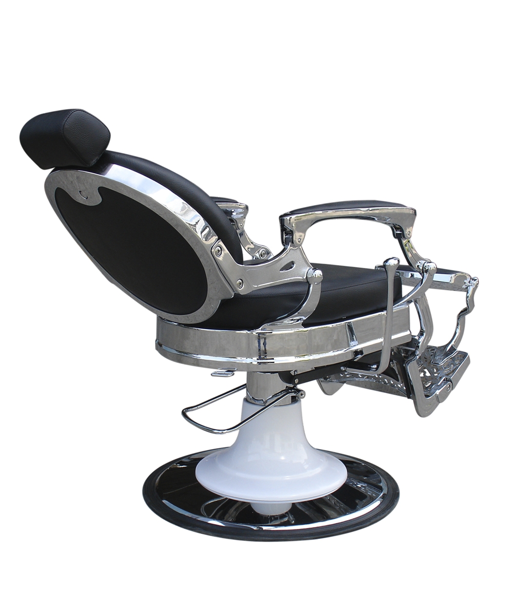 Capone Vintage-Style Barber Chair with High-Polished Finish, in Black ...