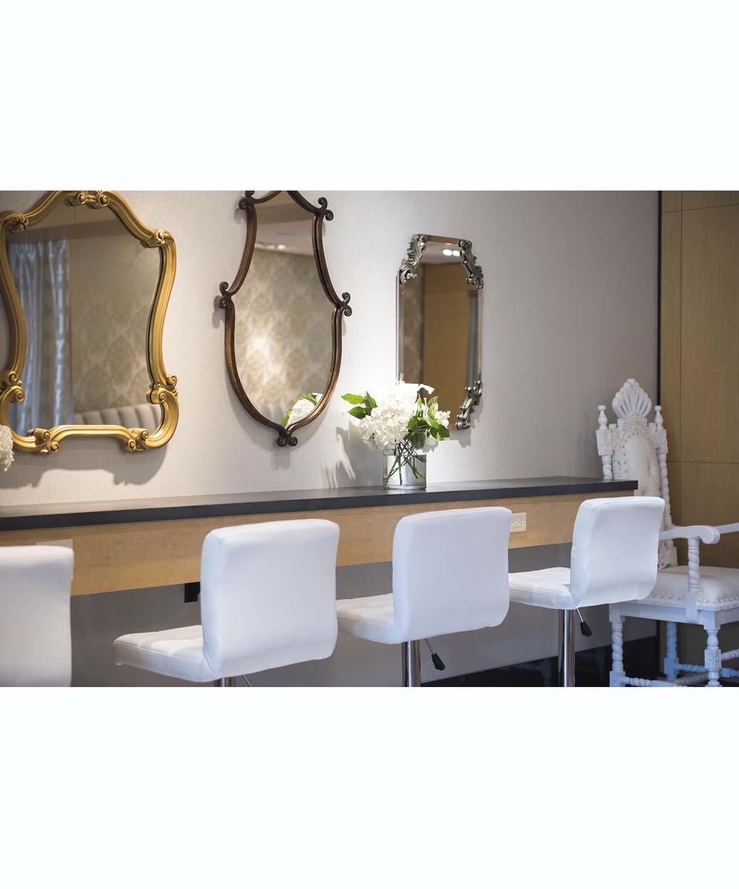 Quilted Vinyl Adjustable Height Salon Stool with Mid-Back Contemporary ...