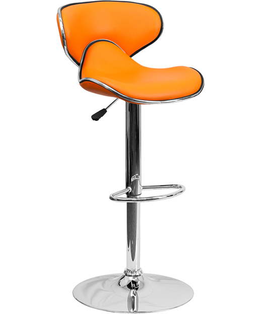 Mid-Back Adjustable Height Salon Stool with Cozy Contemporary Design ...