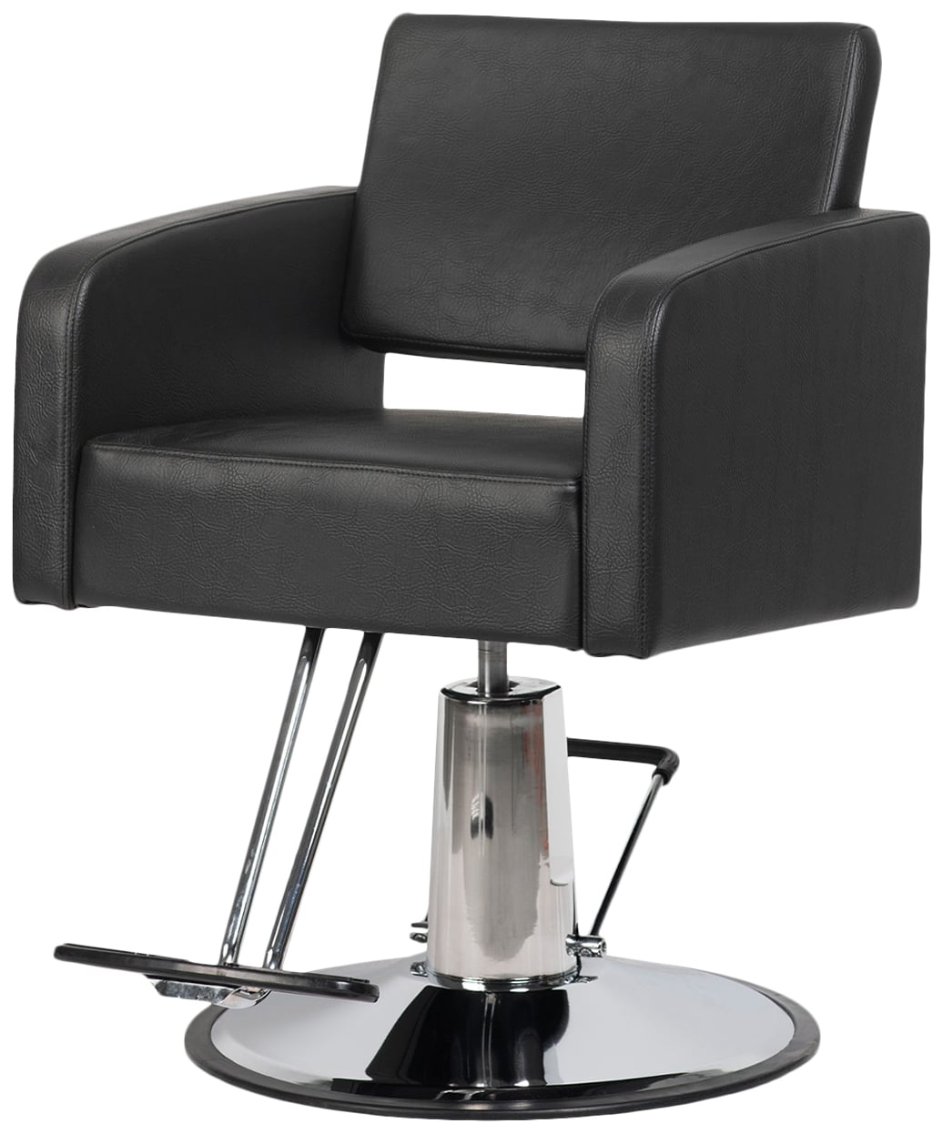 Shelby Salon Styling Chair with Rounded Arms & Lumbar Support, Black ...