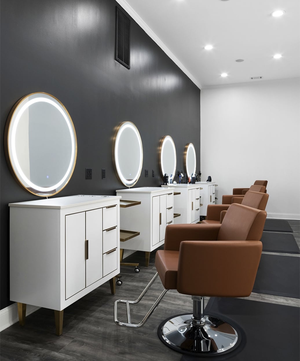 Cammelo Salon Styling Chair with Rich Camel Color Open Back Chic Modern ...