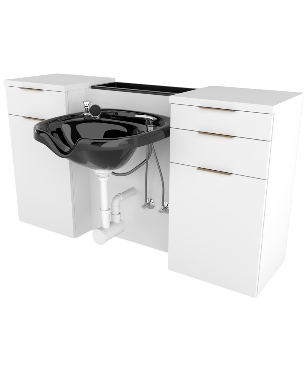 Collins Aspen Floating Wide Wet Station E1062 Wall Mounted Barber Station w/ Tool Panel Molded ...