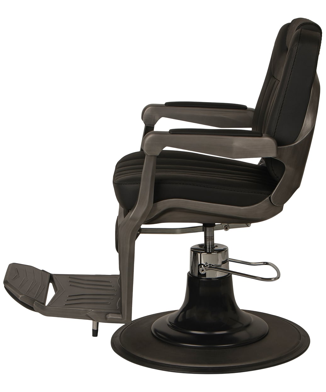 Futura Heavy Duty Professional Barber Chair with Brushed Metal Finish ...