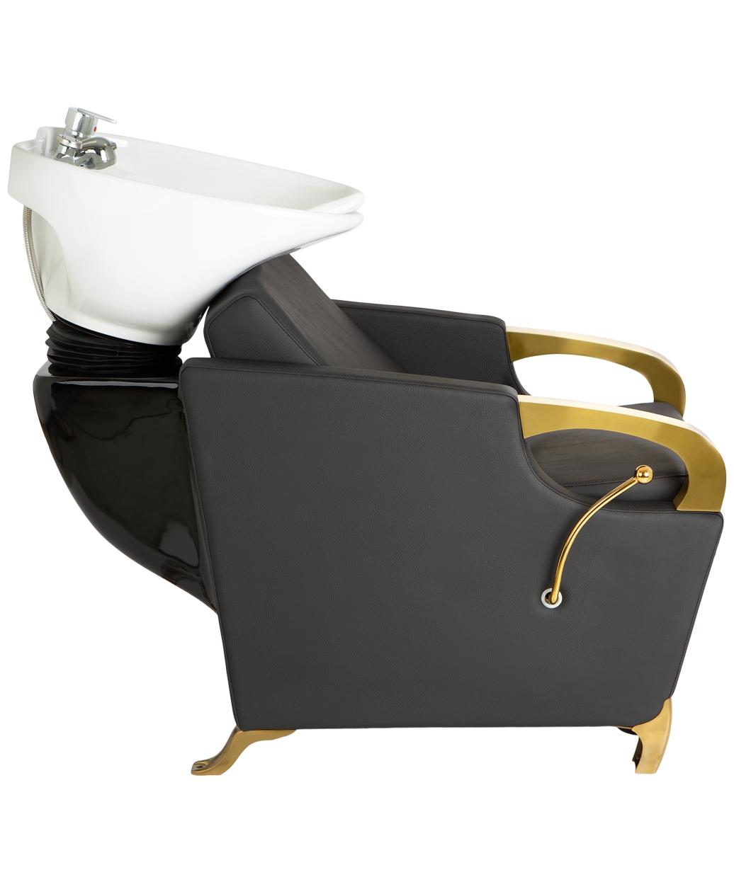 Luna Gold Shampoo Backwash Unit with Tilting Porcelain Shampoo Bowl For ...