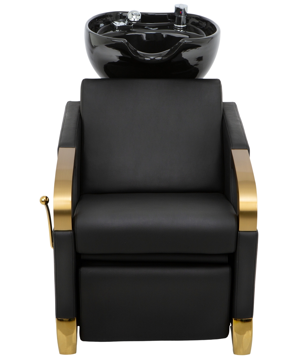 Luna Gold Shampoo Backwash Unit with Tilting Porcelain Shampoo Bowl For ...