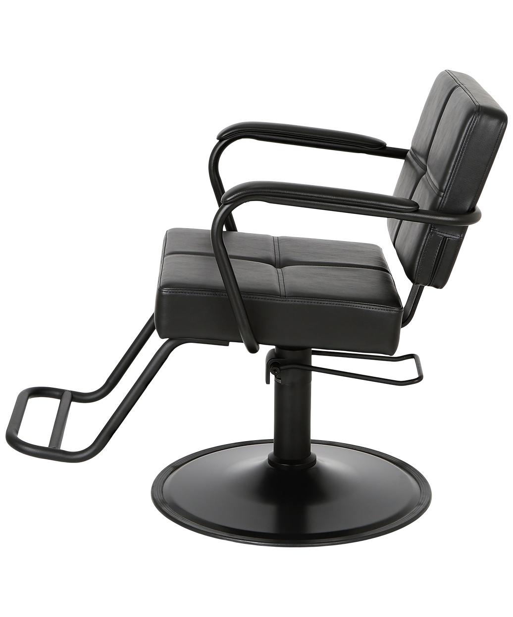 Atlas Salon Styling Chair with Black Metal Frame Black Vinyl and ...