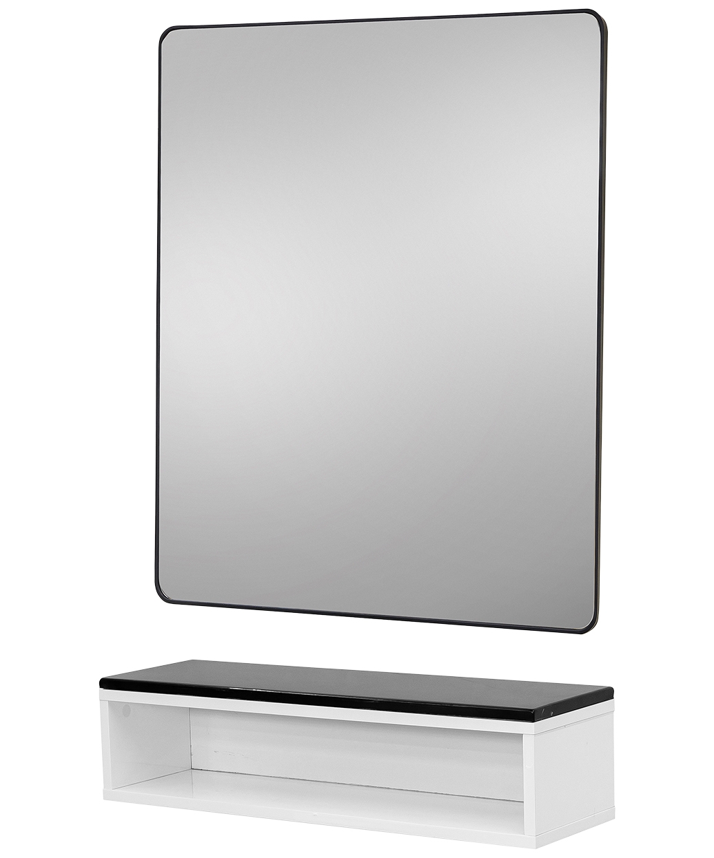 Pibbs 6003 Color Cubby Styling Station & Mirror with Storage Shelf and ...