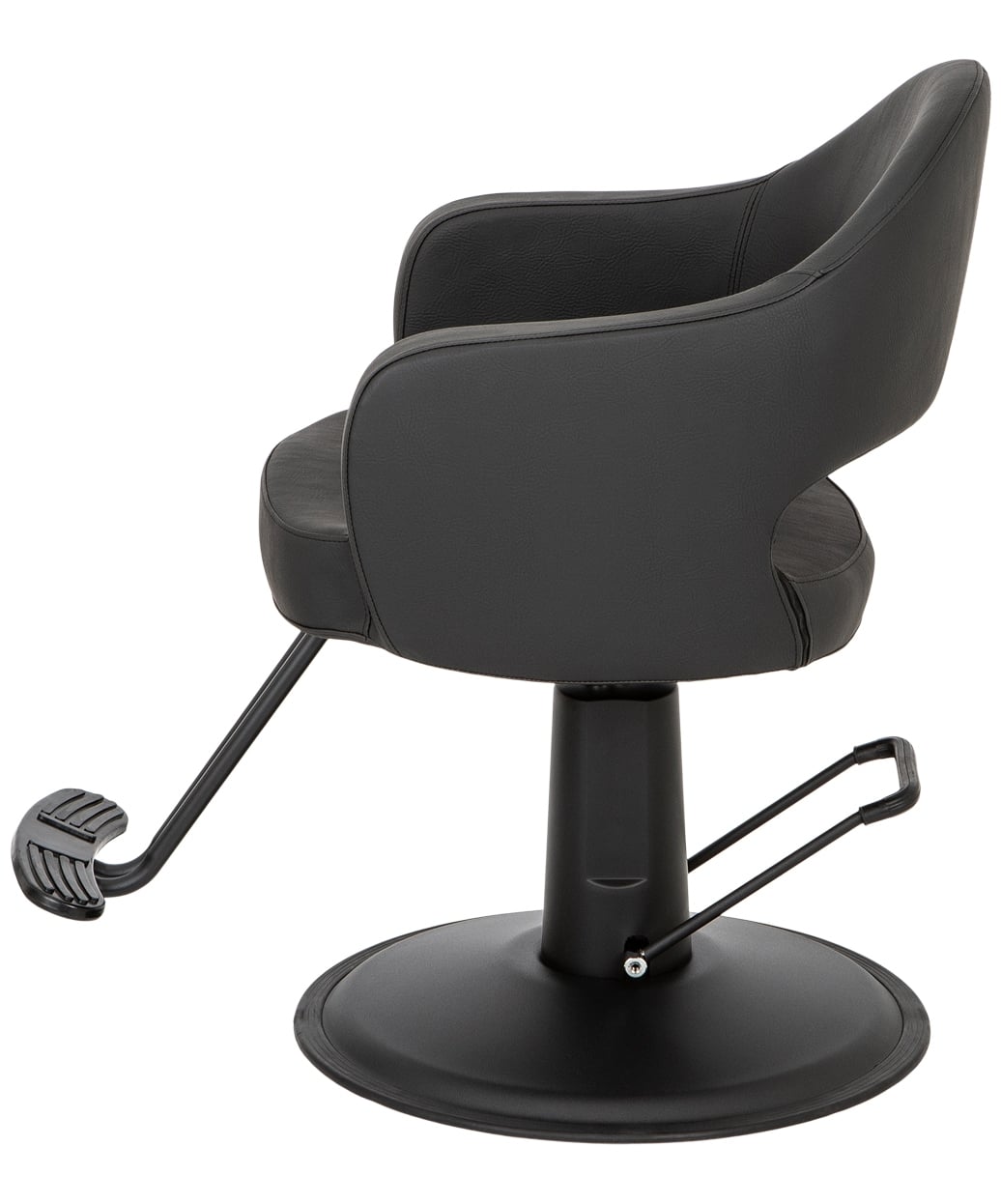 Cleo Salon Styling Chair with Crevasse-Free Seat Cushions In All Black ...