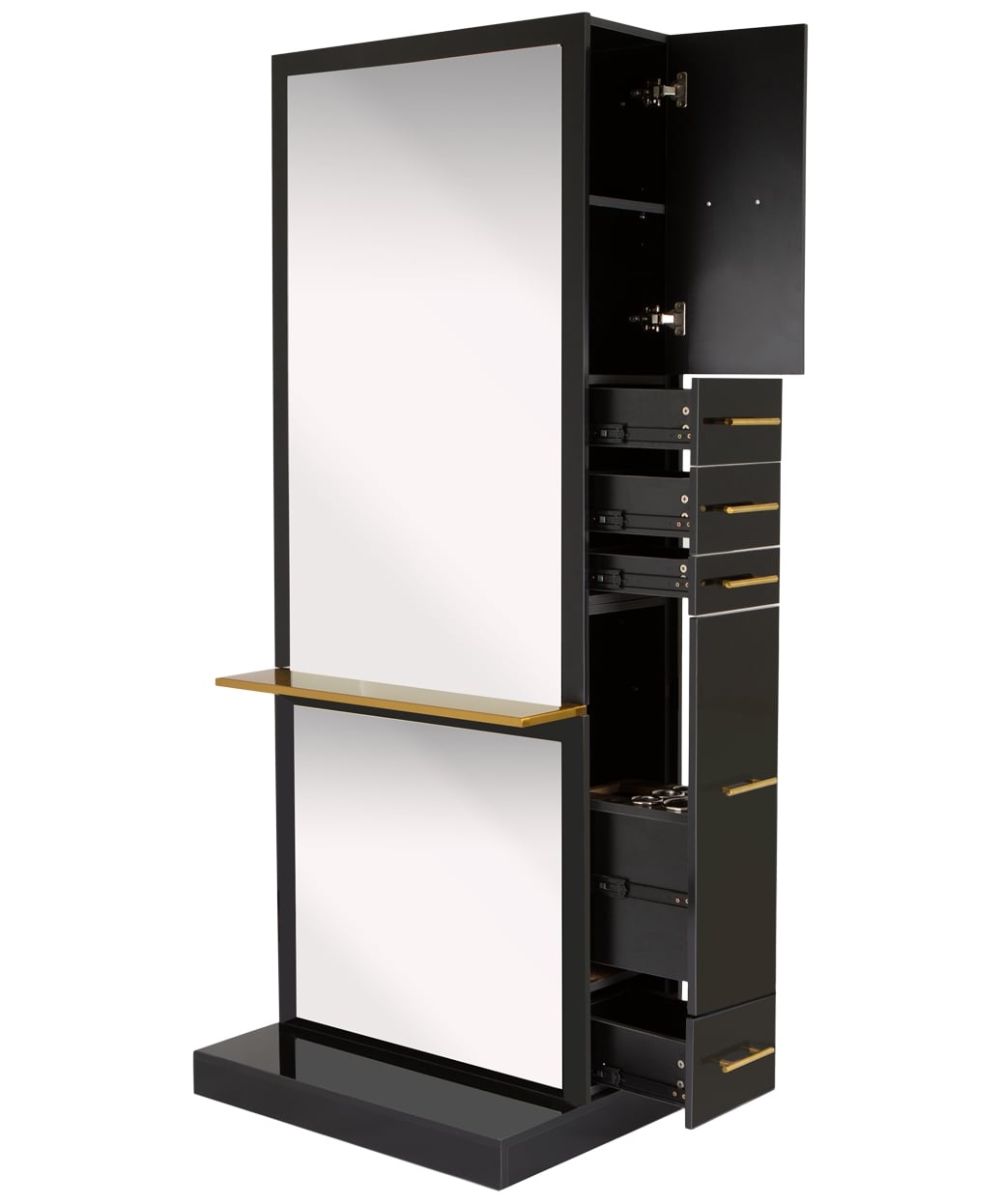 Milan Single Sided Styling Station with Shelf Full Length Mirror Extra ...