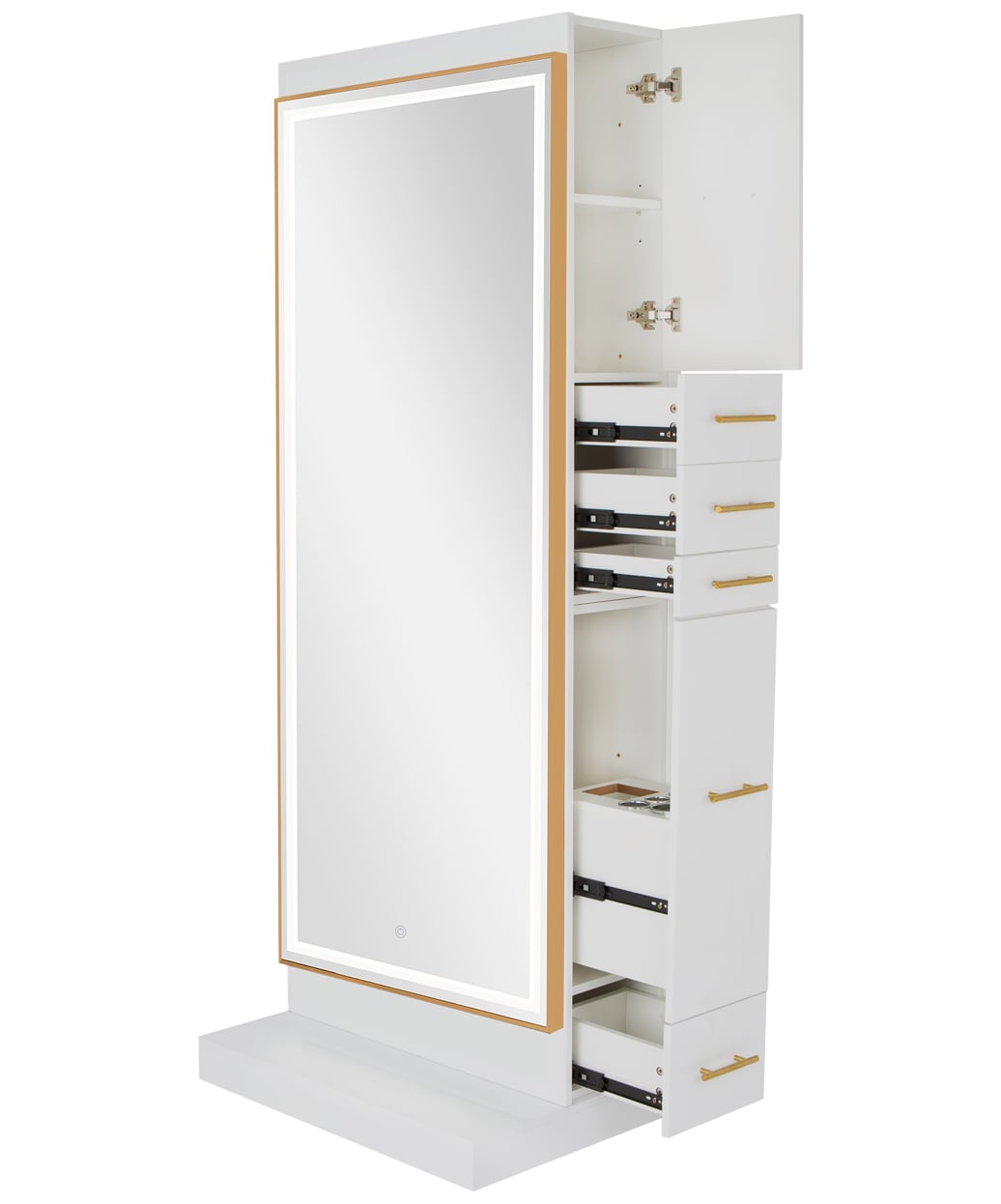 Modena Ultra Double Sided LED Styling Station w/ Full Length LED Mirror ...