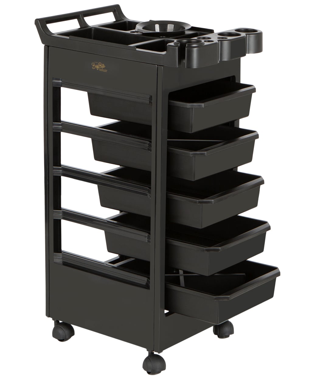Salon Utility Cart / Trolley on Rolling Casters with 5 Drawers and ...