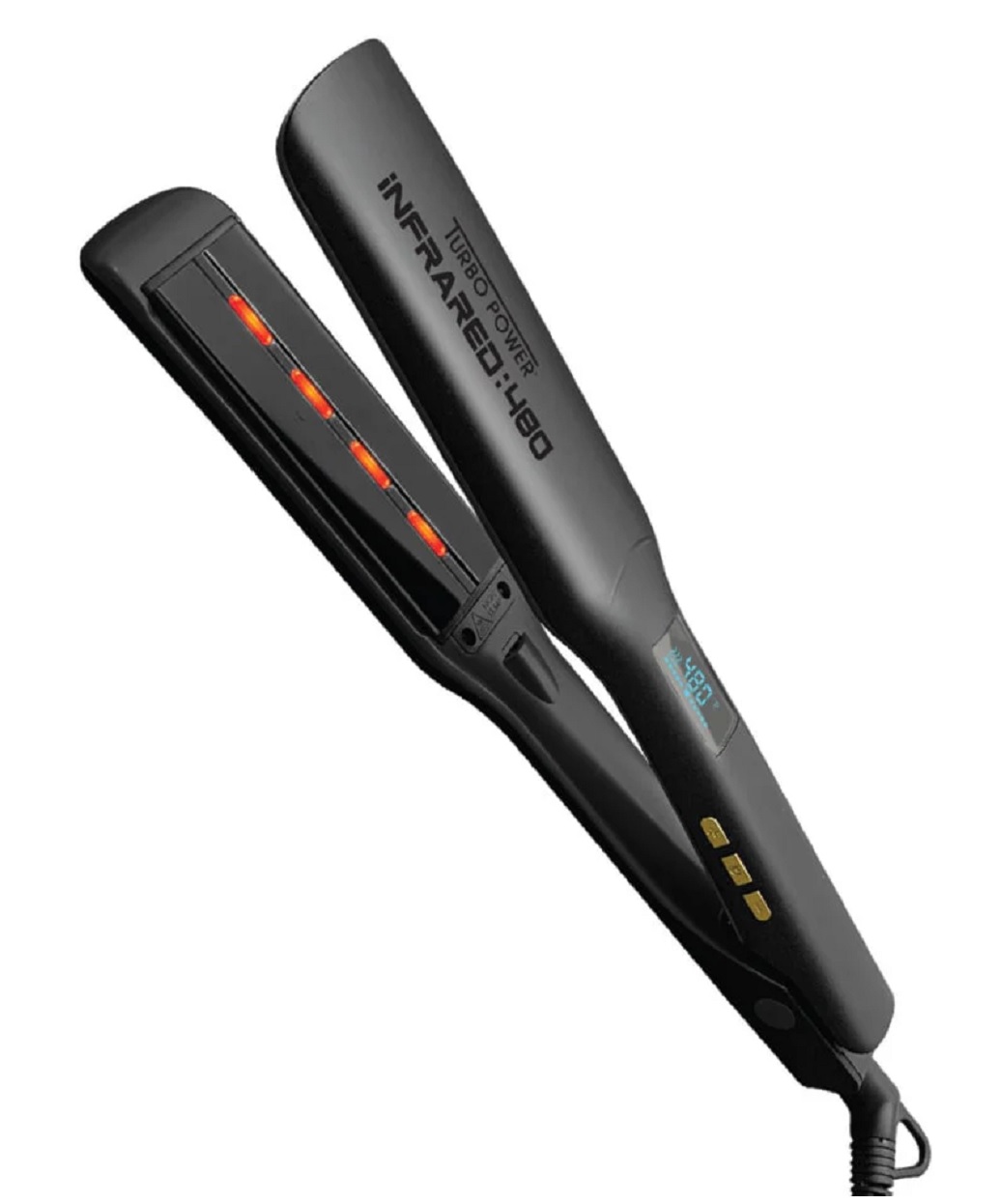 Turbo Infrared 480 Black Titanium Flat Iron 1.5 for Salons and Stylists ...