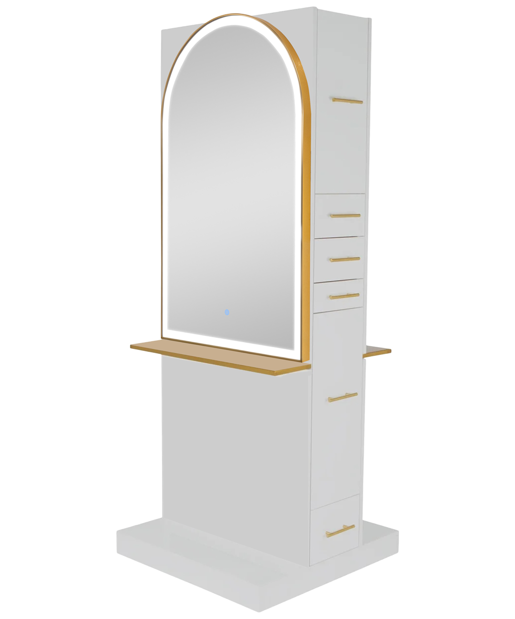 Milan Ultra Double Sided LED Styling Station w/ Shelf | Buy-Rite Beauty