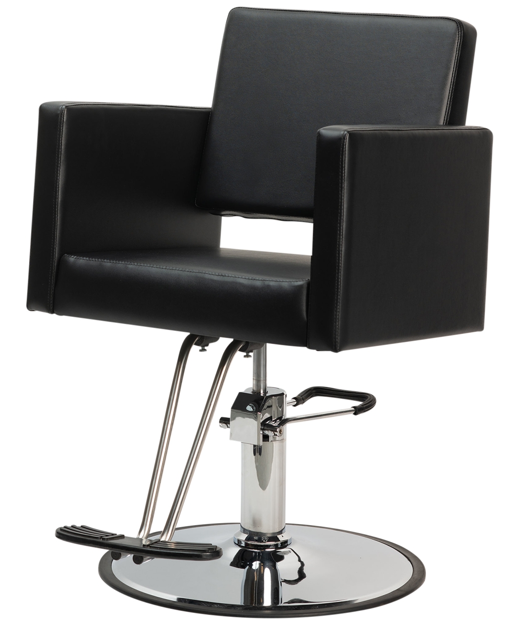 Aria Black Hydraulic Salon Styling Chair Extra Wide Heavy Duty Modern ...