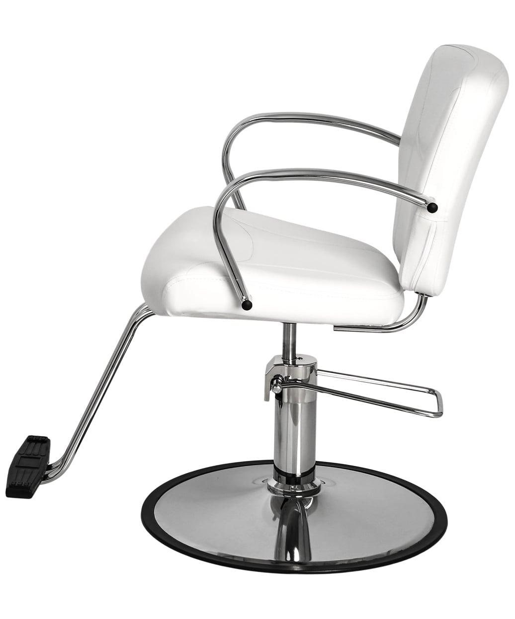 Arctic Salon Styling Chair with Bright White Vinyl & Sleek Modern ...
