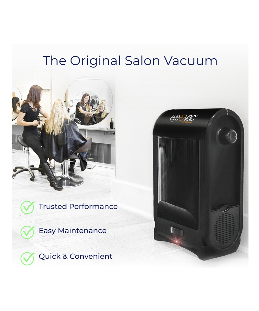 Eye-Vac Pro Electronic Hair Vacuum Dustpan with Dual HEPA Filtration ...