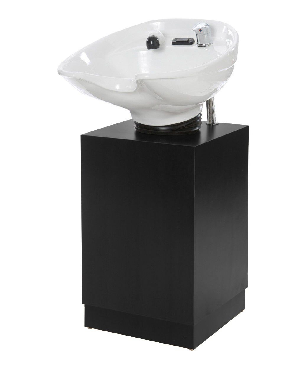 Bali Pedestal Shampoo Unit Cabinet with Large Tilting Porcelain Shampoo ...